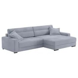 Ecksofa Inosign "Marcello" Sofas Gr. B/H/T: 310cm x 90cm x 184cm, Microfaser, Bettfunktion links-Recamiere rechts, blau (memphis 1676 grau) inklusive EasyBett und Bettkasten