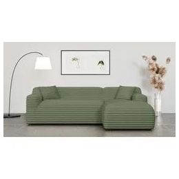 Ecksofa Home Affaire "Lilliana" Sofas Gr. B/H/T: 256cm x 76cm x 160cm, Cord, Recamiere rechts, grün L-Form