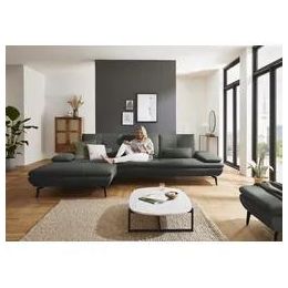 Ecksofa DIE PLANBAR "MP-IN23002 L-Form" Sofas Gr. B/H/T: 322cm x 93cm x 188cm, Ottomane links, Armteilverstellung-Sitztiefenverstellung, grün (cyber moos) wahlweise mit Armteil- und Sitztiefenverstellung