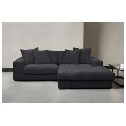 Ecksofa WERK2 "Eldorado L-Form" Sofas Gr. B/H/T: 285cm x 99cm x 195cm, Breitcord, Ottomane rechts, schwarz