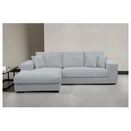 Ecksofa WERK2 "Eden L-Form" Sofas Gr. B/H/T: 286cm x 84cm x 184cm, Cord, Ottomane links, Ottomane links, grau Design Ecksofa in Cord mit besonders weichem Sitzkomfort