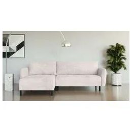 Ecksofa Inosign "Glandine" Sofas Gr. B/H/T: 233cm x 82cm x 177cm, Chenille-Struktur, Recamiere links, beige (hellbeige) L-Form