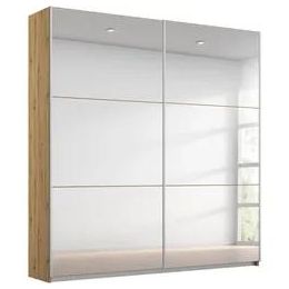 Schwebetürenschrank Rauch "Kleiderschrank Schrank Garderobe REFLECT" Schränke Gr. B/H/T: 175cm x 191cm x 59cm, 2 St., braun (eiche artisan) inkl. praktischer Innenausstattung mit 2 Stoffboxen MADE IN GERMANY