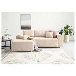 Guido Maria Kretschmer Home & Living Ecksofa GUIDO MARIA KRETSCHMER HOME & LIVING "Györ" Sofas Gr. B/H/T: 235cm x 88cm x 160cm, Boucle, Recamiere links, mit Bettfunktion und Bettkasten, beige (hellbeige) L-Form, wahlweise mit Bettfunktion und Bettkasten incl. 2 Zierkissen