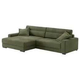 Ecksofa Inosign "Marcello" Sofas Gr. B/H/T: 310cm x 90cm x 184cm, Microfaser, Bettfunktion rechts-Recamiere links, grün (memphis 12 green) inklusive EasyBett und Bettkasten