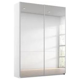 Schwebetürenschrank Rauch "Kleiderschrank Schrank Garderobe REFLECT" Schränke Gr. B/H/T: 131cm x 191cm x 59cm, 2 St., weiß (alpinweiß) inkl. praktischer Innenausstattung mit 2 Stoffboxen MADE IN GERMANY