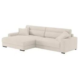 Ecksofa Inosign "Marcello" Sofas Gr. B/H/T: 310cm x 90cm x 184cm, Cord, Bettfunktion rechts-Recamiere links, beige (stripes 8622 narur) inklusive EasyBett und Bettkasten