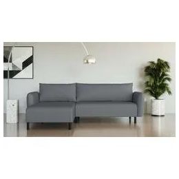 Ecksofa Inosign "Glandine" Sofas Gr. B/H/T: 233cm x 82cm x 177cm, Struktur, Recamiere links, grau (anthrazit) L-Form