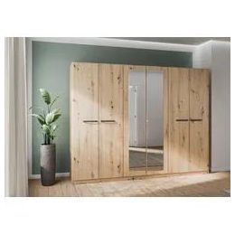 Drehtürenschrank Rauch "Kleiderschrank Schrank Garderobe Garderobenschrank Stauraumwunder MODI" Schränke Gr. B/H/T: 271cm x 210cm x 54cm, Mit Spiegel, braun (eiche artisan) inkl. Stoff-Organizer mit 6 Fächern optionaler Spiegel MADE IN GERMANY