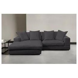 Ecksofa WERK2 "Eldorado L-Form" Sofas Gr. B/H/T: 285cm x 99cm x 195cm, Cord, Ottomane links, grau (anthrazit)