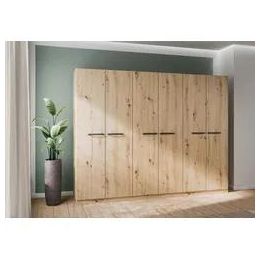 Drehtürenschrank Rauch "Kleiderschrank Schrank Garderobe Garderobenschrank Stauraumwunder MODI" Schränke Gr. B/H/T: 271cm x 210cm x 54cm, Ohne Spiegel, braun (eiche artisan) inkl. Stoff-Organizer mit 6 Fächern optionaler Spiegel MADE IN GERMANY