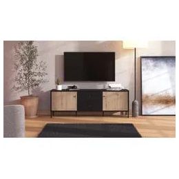 TV-Board Inosign "Correze, Lowboard, TV-Schrank, TV-Ständer, Breite 157 cm" Sideboards Gr. B/H/T: 157cm x 54,5cm x 40cm, Schwarz, 2 St., schwarz mit 4 geschlossenen Fächern, 2 Türen, Holzoptik