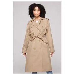 Trenchcoat SOCCX Gr. L, beige (dark stone beige) Damen Mäntel mit Knopfriegel an Schultern & Ärmelsaum