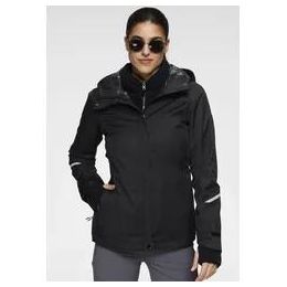 Regenjacke Polarino Gr. 50, schwarz Damen Jacken für Übergang und Regenwetter, mit regulierbarem Elastikband