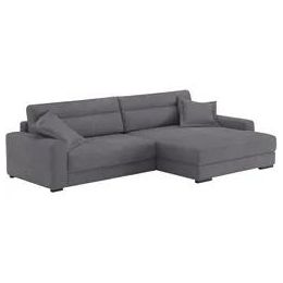 Ecksofa Inosign "Marcello" Sofas Gr. B/H/T: 310cm x 90cm x 184cm, Cord, Bettfunktion links-Recamiere rechts, grau (stripes 8629 stone) inklusive EasyBett und Bettkasten