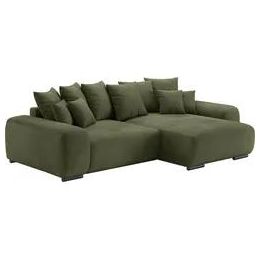 Ecksofa Home Affaire "Sundance" Sofas Gr. B/H/T: 318 cm x 92 cm x 188 cm, Microfaser 1, Recamiere rechts, grün (memphis 12 green) Dauerschläfer mit EasyBett-Schlaffunktion, Bettkasten und Topper