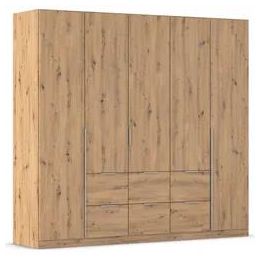 Drehtürenschrank Rauch "Kleiderschrank Schrank Garderobe AGORDO mit Dekor- oder Hochglanzfront" Schränke Gr. B/H/T: 226cm x 210cm x 54cm, 5 St., braun (eiche artisan) mit Außenschubkästen, in 6 Breiten und 2 Höhen MADE IN GERMANY