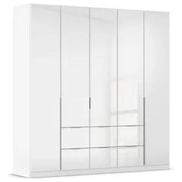 Drehtürenschrank Rauch "Kleiderschrank Kleiderschränke Schrank Garderobe AGORDO mit Glasfront" Schränke Gr. B/H/T: 226cm x 229cm x 54cm, 5 St., weiß (alpinweiß/glas kristallweiß) mit Außenschubkästen, in 6 Breiten und 2 Höhen MADE IN GERMANY