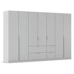 Drehtürenschrank Rauch "Kleiderschrank Schrank Garderobe AGORDO mit Dekor- oder Hochglanzfront" Schränke Gr. B/H/T: 315 cm x 210 cm x 54 cm, 7 St., grau (seidengrau) mit Außenschubkästen, in 6 Breiten und 2 Höhen MADE IN GERMANY