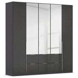 Drehtürenschrank Rauch "Kleiderschrank Schrank Garderobe AGORDO mit Dekor- oder Hochglanzfront" Schränke Gr. B/H/T: 226 cm x 229 cm x 54 cm, 5 St., grau (graumetallic, hochglanz effektgrau) mit Außenschubkästen, in 6 Breiten und 2 Höhen MADE IN GERMANY