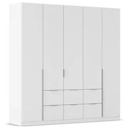 Drehtürenschrank Rauch "Kleiderschrank Schrank Garderobe AGORDO mit Dekor- oder Hochglanzfront" Schränke Gr. B/H/T: 226cm x 229cm x 54cm, 5 St., weiß (alpinweiß) mit Außenschubkästen, in 6 Breiten und 2 Höhen MADE IN GERMANY