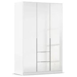 Drehtürenschrank Rauch "Kleiderschrank Kleiderschränke Schrank Garderobe AGORDO mit Glasfront" Schränke Gr. B/H/T: 136cm x 210cm x 54cm, 3 St., weiß (alpinweiß/glas kristallweiß) mit Außenschubkästen, in 6 Breiten und 2 Höhen MADE IN GERMANY