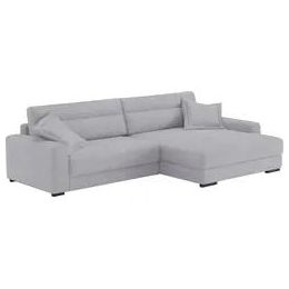 Ecksofa Inosign "Marcello DuraFlex" Sofas Gr. B/H/T: 310cm x 90cm x 184cm, Cord, Bettfunktion links-Recamiere rechts, grau (stripes 8637 warm grey) EasyBett, Bettkasten, Kaltschaumpolsterung, bis 140 kg belastbar