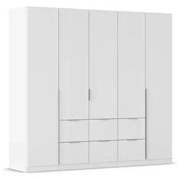 Drehtürenschrank Rauch "Kleiderschrank Schrank Garderobe AGORDO mit Dekor- oder Hochglanzfront" Schränke Gr. B/H/T: 226cm x 210cm x 54cm, 5 St., weiß (alpinweiß) mit Außenschubkästen, in 6 Breiten und 2 Höhen MADE IN GERMANY