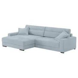 Ecksofa Inosign "Marcello" Sofas Gr. B/H/T: 310cm x 90cm x 184cm, Soft clean, Bettfunktion rechts-Recamiere links, blau (novaclean avanti 14 grau) inklusive EasyBett und Bettkasten