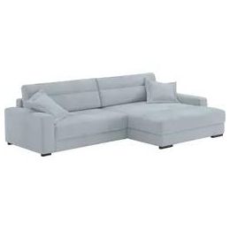 Ecksofa Inosign "Marcello DuraFlex" Sofas Gr. B/H/T: 310cm x 90cm x 184cm, Soft clean, Bettfunktion links-Recamiere rechts, blau (novaclean avanti 14 blue grey) EasyBett, Bettkasten, Kaltschaumpolsterung, bis 140 kg belastbar