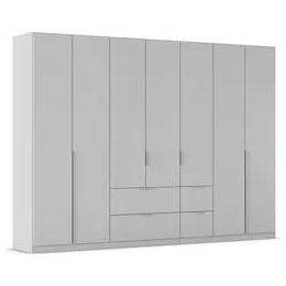 Drehtürenschrank Rauch "Kleiderschrank Schrank Garderobe AGORDO mit Dekor- oder Hochglanzfront" Schränke Gr. B/H/T: 315 cm x 229 cm x 54 cm, 7 St., grau (seidengrau) mit Außenschubkästen, in 6 Breiten und 2 Höhen MADE IN GERMANY