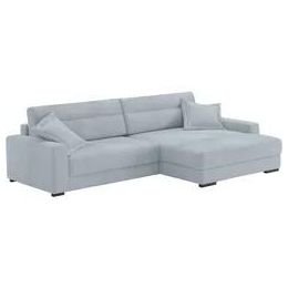 Ecksofa Inosign "Marcello" Sofas Gr. B/H/T: 310cm x 90cm x 184cm, Soft clean, Bettfunktion links-Recamiere rechts, blau (novaclean avanti 14 grau) inklusive EasyBett und Bettkasten