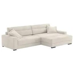 Ecksofa Inosign "Marcello" Sofas Gr. B/H/T: 310cm x 90cm x 184cm, Soft clean, Bettfunktion links-Recamiere rechts, beige (novaclean avanti 4 ecru) inklusive EasyBett und Bettkasten