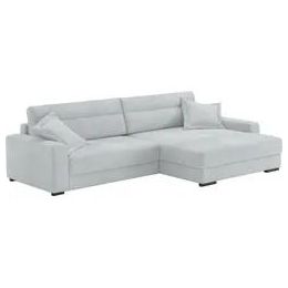 Ecksofa Inosign "Marcello DuraFlex" Sofas Gr. B/H/T: 310cm x 90cm x 184cm, Soft clean, Bettfunktion links-Recamiere rechts, grau (novaclean avanti 3 silver) EasyBett, Bettkasten, Kaltschaumpolsterung, bis 140 kg belastbar