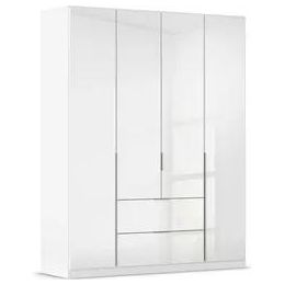 Drehtürenschrank Rauch "Kleiderschrank Kleiderschränke Schrank Garderobe AGORDO mit Glasfront" Schränke Gr. B/H/T: 181cm x 229cm x 54cm, 4 St., weiß (alpinweiß/glas kristallweiß) mit Außenschubkästen, in 6 Breiten und 2 Höhen MADE IN GERMANY