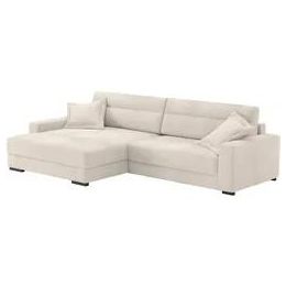 Ecksofa Inosign "Marcello" Sofas Gr. B/H/T: 310cm x 90cm x 184cm, Soft clean, Bettfunktion rechts-Recamiere links, beige (novaclean avanti 4 ecru) inklusive EasyBett und Bettkasten