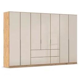 Drehtürenschrank Rauch "Kleiderschrank Kleiderschränke Schrank Garderobe AGORDO mit Glasfront" Schränke Gr. B/H/T: 315cm x 210cm x 54cm, 7 St., beige (eiche artisan/glas champagner) mit Außenschubkästen, in 6 Breiten und 2 Höhen MADE IN GERMANY