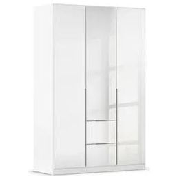 Drehtürenschrank Rauch "Kleiderschrank Kleiderschränke Schrank Garderobe AGORDO mit Glasfront" Schränke Gr. B/H/T: 136cm x 210cm x 54cm, 3 St., weiß (alpinweiß/glas kristallweiß) mit Außenschubkästen, in 6 Breiten und 2 Höhen MADE IN GERMANY