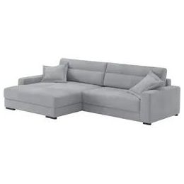 Ecksofa Inosign "Marcello DuraFlex" Sofas Gr. B/H/T: 310cm x 90cm x 184cm, Microfaser, Bettfunktion rechts-Recamiere links, grau (memphis 45 grau) EasyBett, Bettkasten, Kaltschaumpolsterung, bis 140 kg belastbar