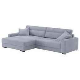 Ecksofa Inosign "Marcello DuraFlex" Sofas Gr. B/H/T: 310cm x 90cm x 184cm, Microfaser, Bettfunktion rechts-Recamiere links, blau (memphis 1676 blue grey) EasyBett, Bettkasten, Kaltschaumpolsterung, bis 140 kg belastbar