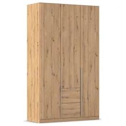 Drehtürenschrank Rauch "Kleiderschrank Schrank Garderobe AGORDO mit Dekor- oder Hochglanzfront" Schränke Gr. B/H/T: 136cm x 229cm x 54cm, 3 St., braun (eiche artisan) mit Außenschubkästen, in 6 Breiten und 2 Höhen MADE IN GERMANY