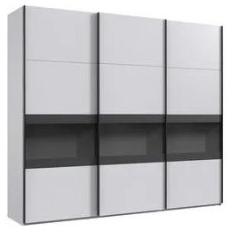 Schwebetürenschrank wimex "Easy Plus" Schränke Gr. B/H/T: 270cm x 236cm x 65cm, 3 St., weiß (weiß/ rauchglas holmtüren graphit) mit Rauchglas Holmtüren