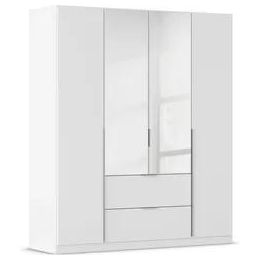 Drehtürenschrank Rauch "Kleiderschrank Schrank Garderobe AGORDO mit Dekor- oder Hochglanzfront" Schränke Gr. B/H/T: 181cm x 210cm x 54cm, 4 St., weiß (alpinweiß) mit Außenschubkästen, in 6 Breiten und 2 Höhen MADE IN GERMANY