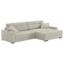 Ecksofa Inosign "Marcello DuraFlex" Sofas Gr. B/H/T: 310cm x 90cm x 184cm, Soft clean, Bettfunktion links-Recamiere rechts, beige (novaclean avanti 6 taupe) EasyBett, Bettkasten, Kaltschaumpolsterung, bis 140 kg belastbar