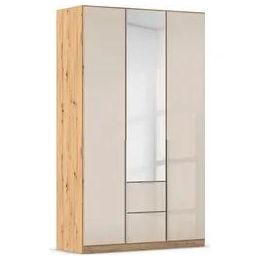 Drehtürenschrank Rauch "Kleiderschrank Kleiderschränke Schrank Garderobe AGORDO mit Glasfront" Schränke Gr. B/H/T: 136cm x 229cm x 54cm, 3 St., beige (eiche artisan/glas champagner) mit Außenschubkästen, in 6 Breiten und 2 Höhen MADE IN GERMANY