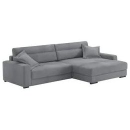 Ecksofa Inosign "Marcello DuraFlex" Sofas Gr. B/H/T: 310cm x 90cm x 184cm, Soft clean, Bettfunktion links-Recamiere rechts, grau (novaclean avanti 1 stone) EasyBett, Bettkasten, Kaltschaumpolsterung, bis 140 kg belastbar