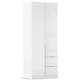 Drehtürenschrank Rauch "Kleiderschrank Schrank Garderobe AGORDO mit Dekor- oder Hochglanzfront" Schränke Gr. B/H/T: 91cm x 229cm x 54cm, 2 St., weiß (alpinweiß/hochglanz weiß) mit Außenschubkästen, in 6 Breiten und 2 Höhen MADE IN GERMANY