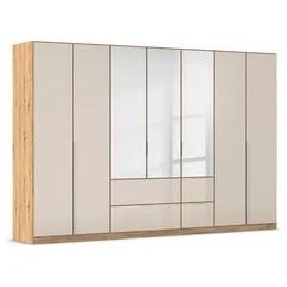 Drehtürenschrank Rauch "Kleiderschrank Kleiderschränke Schrank Garderobe AGORDO mit Glasfront" Schränke Gr. B/H/T: 315cm x 210cm x 54cm, 7 St., beige (eiche artisan/glas champagner) mit Außenschubkästen, in 6 Breiten und 2 Höhen MADE IN GERMANY