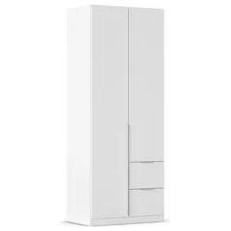 Drehtürenschrank Rauch "Kleiderschrank Schrank Garderobe AGORDO mit Dekor- oder Hochglanzfront" Schränke Gr. B/H/T: 91cm x 229cm x 54cm, 2 St., weiß (alpinweiß) mit Außenschubkästen, in 6 Breiten und 2 Höhen MADE IN GERMANY