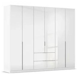 Drehtürenschrank Rauch "Kleiderschrank Kleiderschränke Schrank Garderobe AGORDO mit Glasfront" Schränke Gr. B/H/T: 271cm x 229cm x 54cm, 6 St., weiß (alpinweiß/glas kristallweiß) mit Außenschubkästen, in 6 Breiten und 2 Höhen MADE IN GERMANY